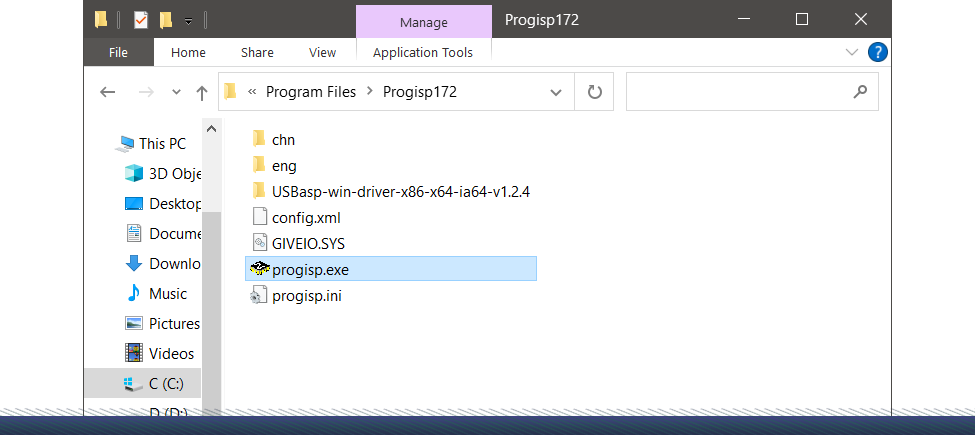 کار با نرم افزار ProgISP، نرم افزار پروگرامر USBasp - یوبرد