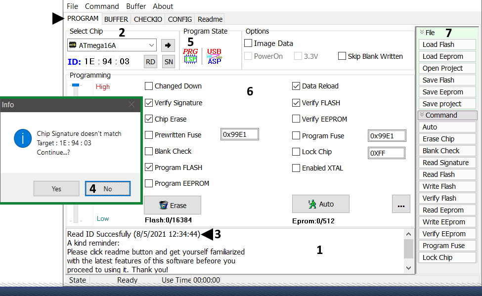 کار با نرم افزار ProgISP، نرم افزار پروگرامر USBasp - یوبرد